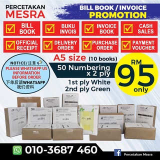 BILL BOOK/BUKU INVOICE/INVOICE BOOK/CASH SALES/OFFICIAL RECEIPT ...