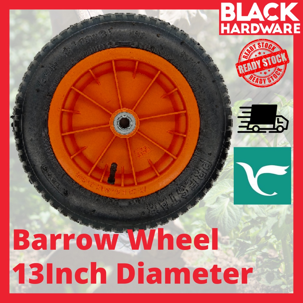 Black Hardware Prestar Trolley Wheelbarrow Wheel Barrow Tube Tyre Wheel ...