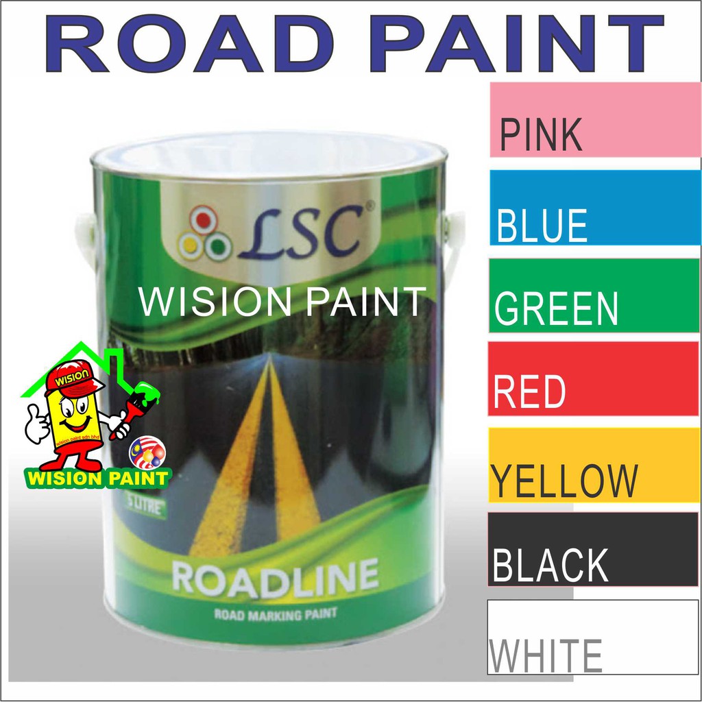 5 Liter LSC Road Line Traffic Paint - White - yellow - black - red ...