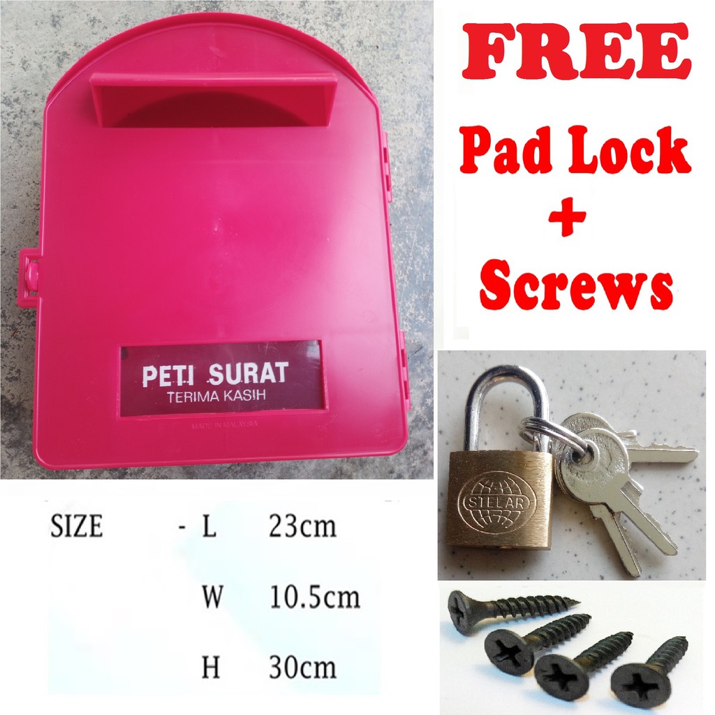PVC Post Letter Box/ Plastic Mail Box/ Peti Surat Plastik/ Mailbox ...
