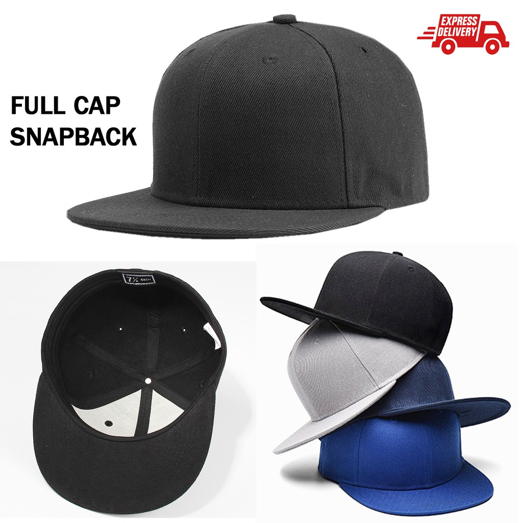 Full Cap Snackpack Caps Plain Snapack Plain Cap Topi Kosong Topi Lelaki ...