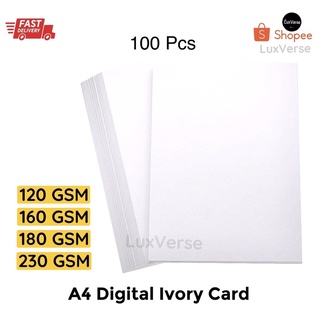 A4 DIGITAL IVORY WHITE CARD 【 120gsm / 160gsm / 180gsm/ 230gsm 】(100 ...