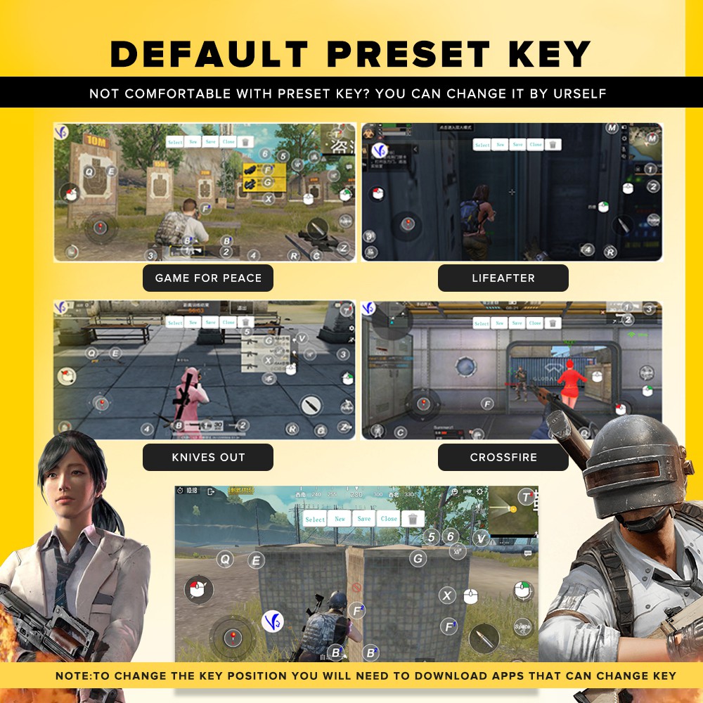 ONIv PUBG mobile phone Gaming keyboard set Back-lit Inker Keyboard ...