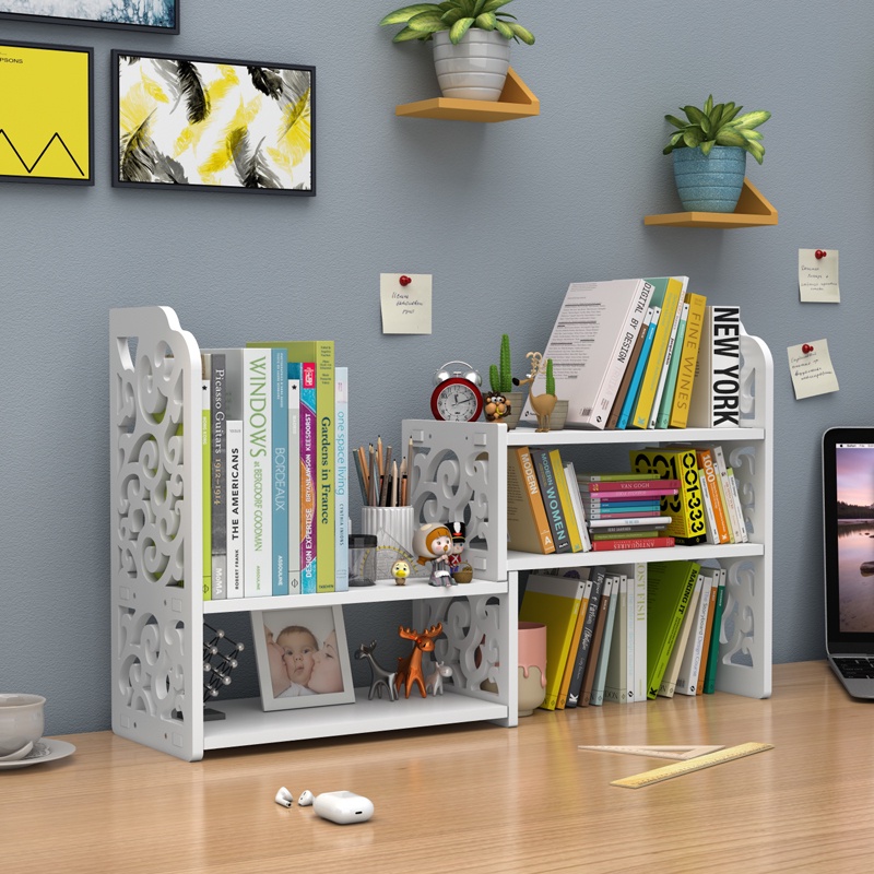 Adjustable Expandable Wood Desktop Bookshelf Desktop Organizer Office ...