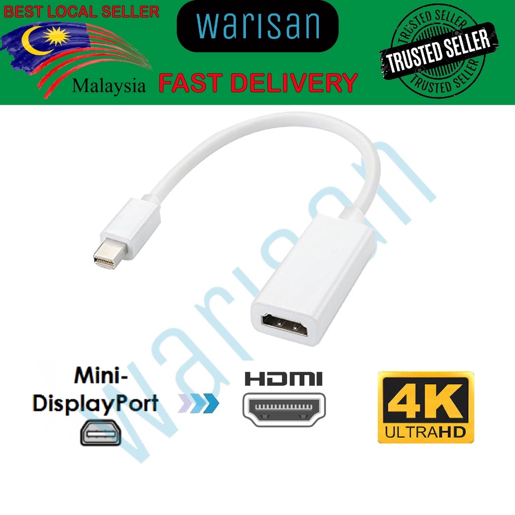 (READY STOCK) 4K Mini DisplayPort to HDMI Converter Adapter | Shopee ...