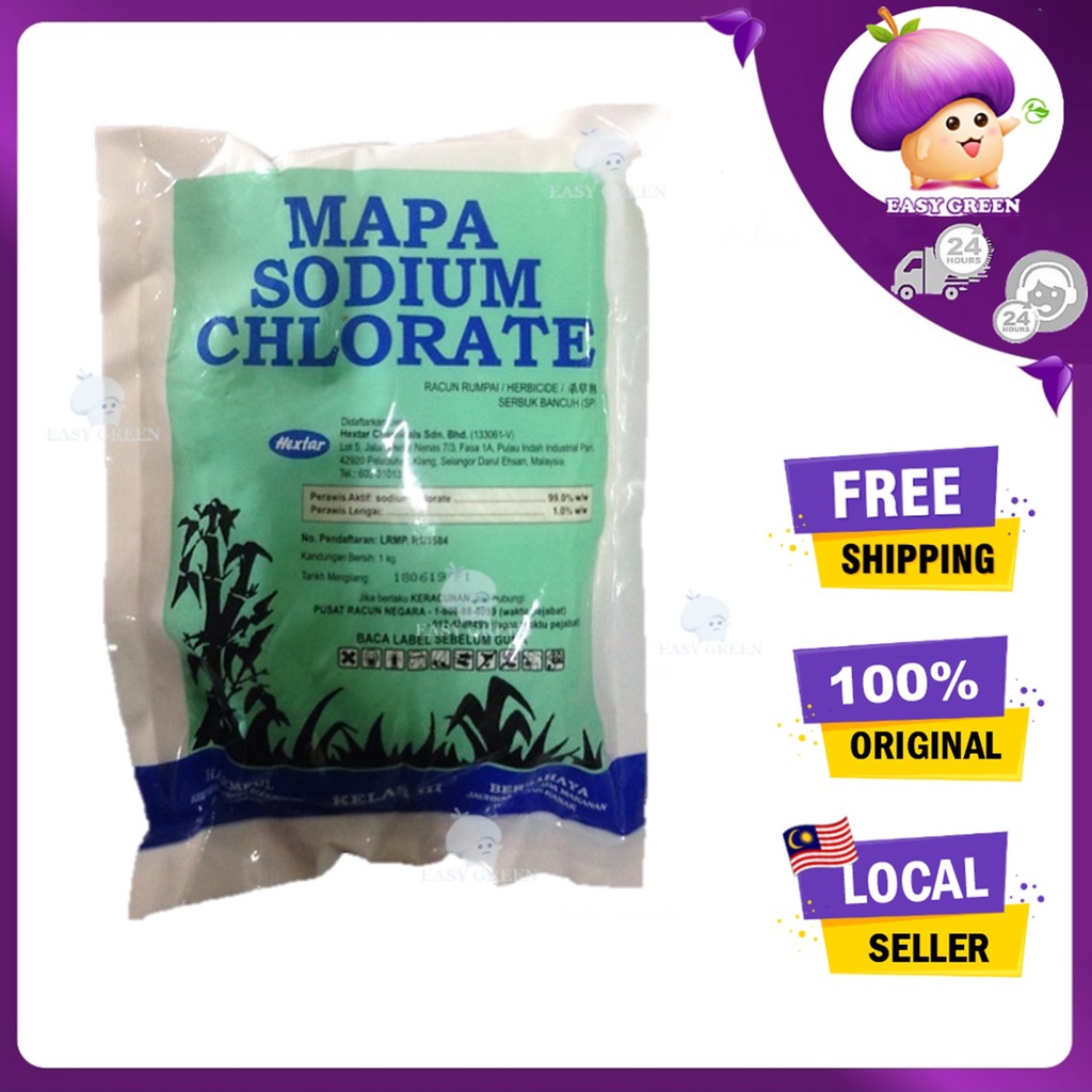 1KG MAPA SODIUM CHLORATE/CHLORITE/RACUN BULUH/RACUN RUMPAI/RUMPUT ...