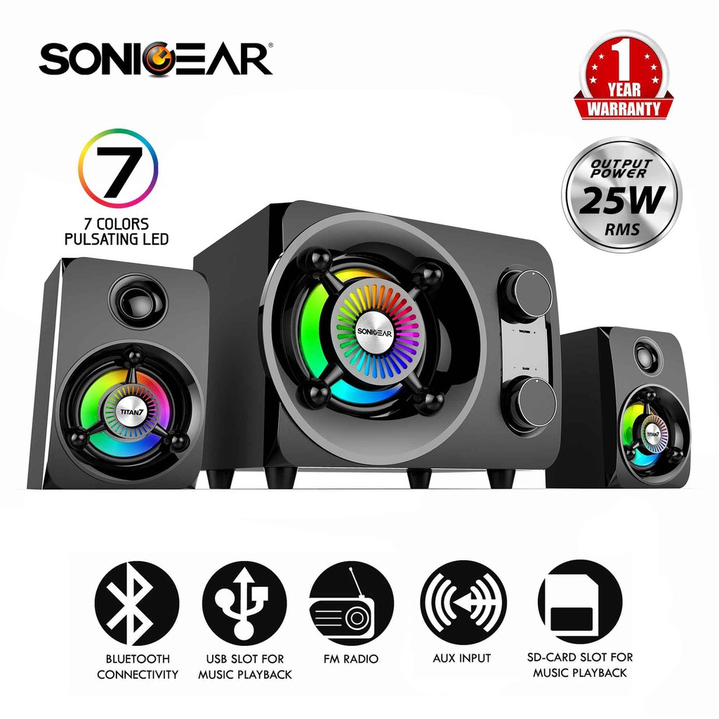 SonicGear Titan 7 PRO BTMI Bluetooth Speaker with 5 Inch Bass Driver FM ...