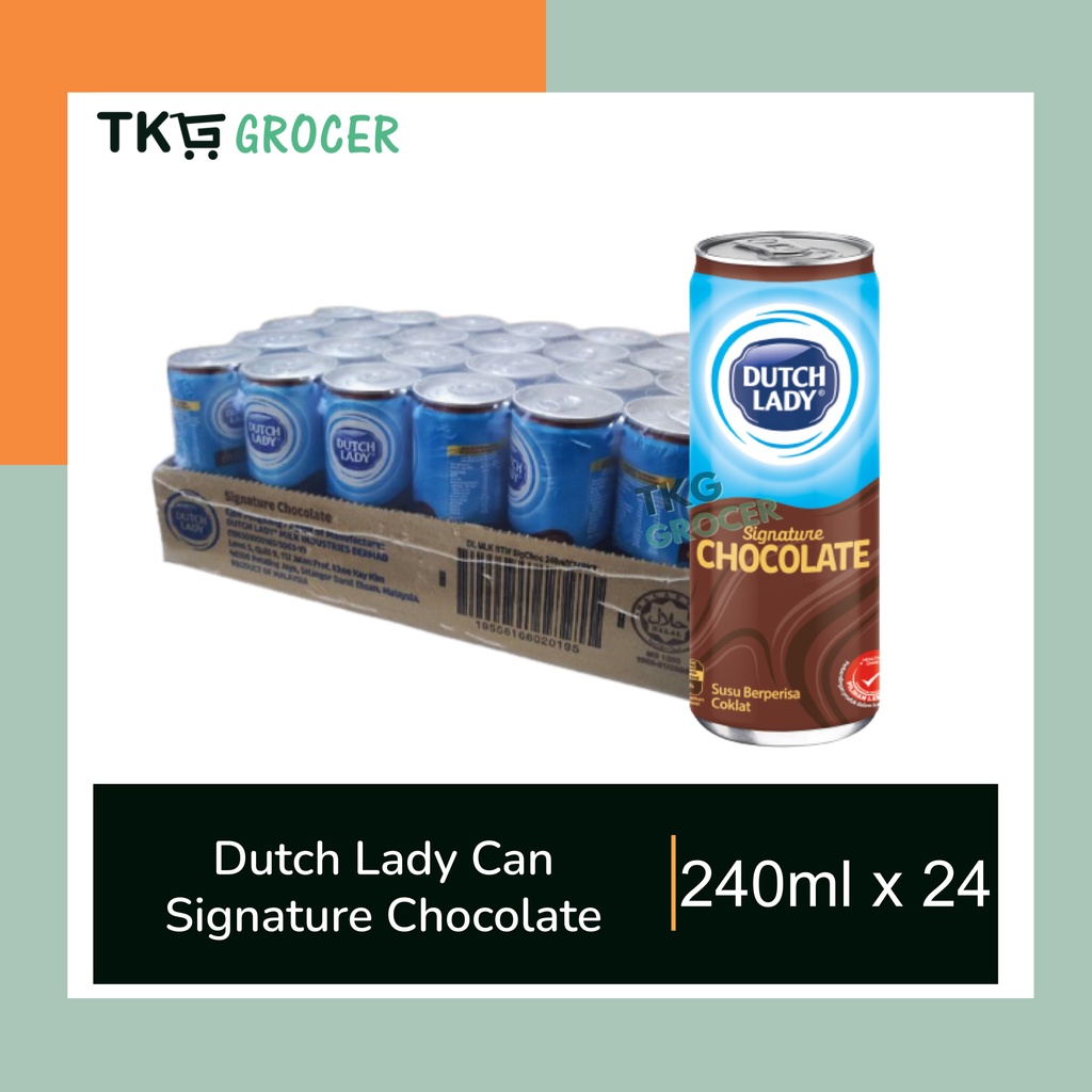Dutch Lady Can Carton Signature Chocolate / Chocolate Hazelnut (240ml x ...