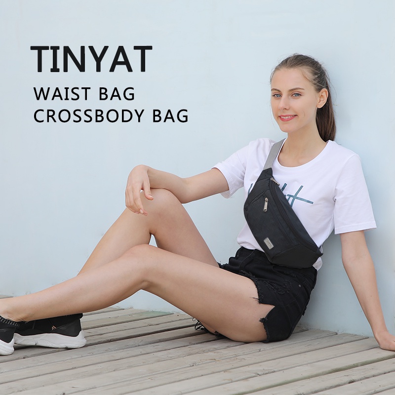 TINYAT Fanny Pack For Women Bum Bag Running Bag Travel bumbag Sling ...