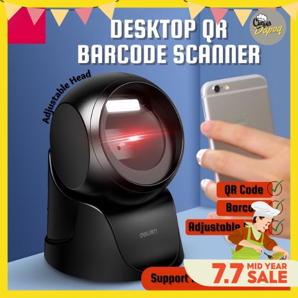 DC} 2D Barcode Scanner AIBO 6870 Laser Stand Table USB Screen QR Code ...