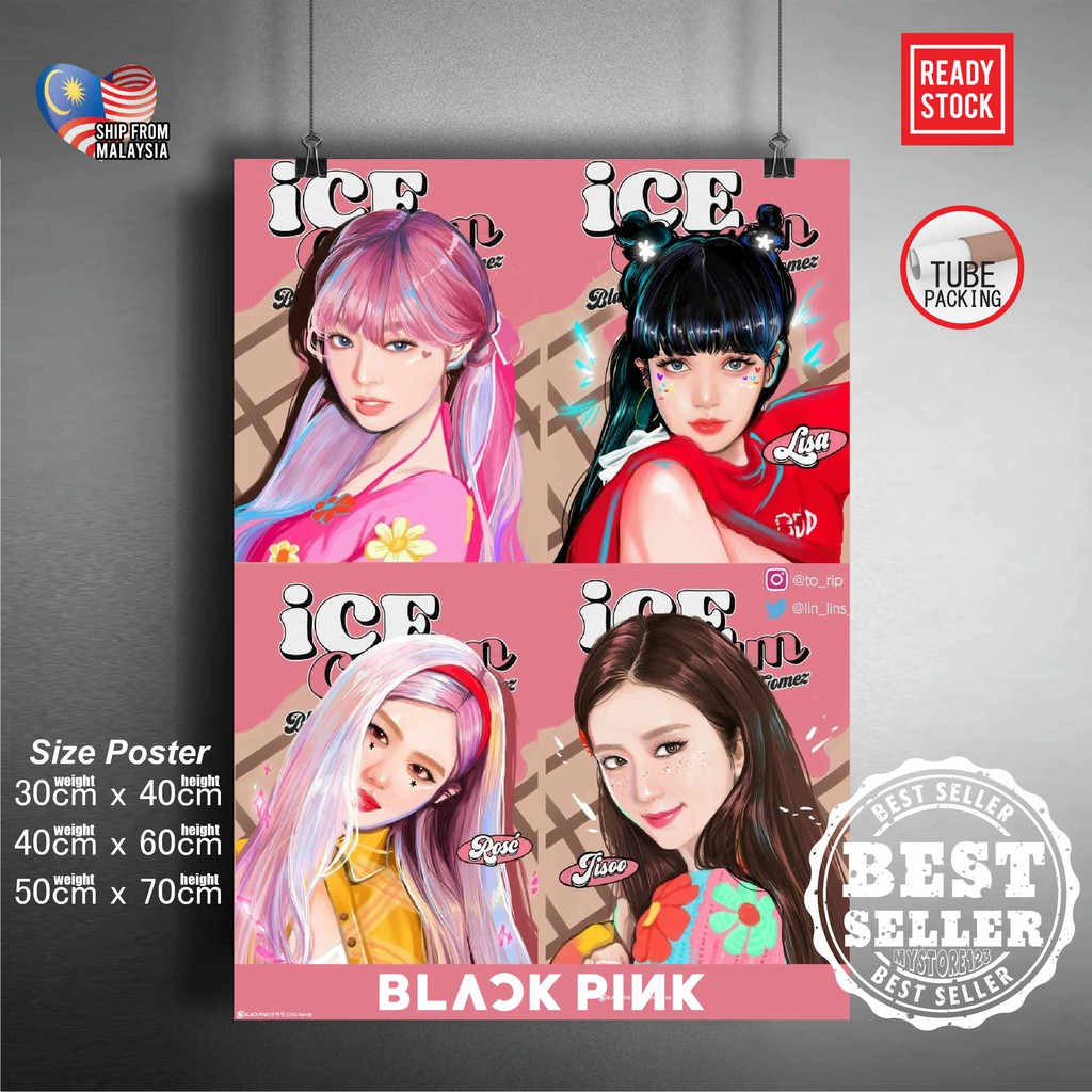 (READY STOCK)BLACKPINK POSTER | BLACK PINK | ART POSTER WALL DECO KPOP ...