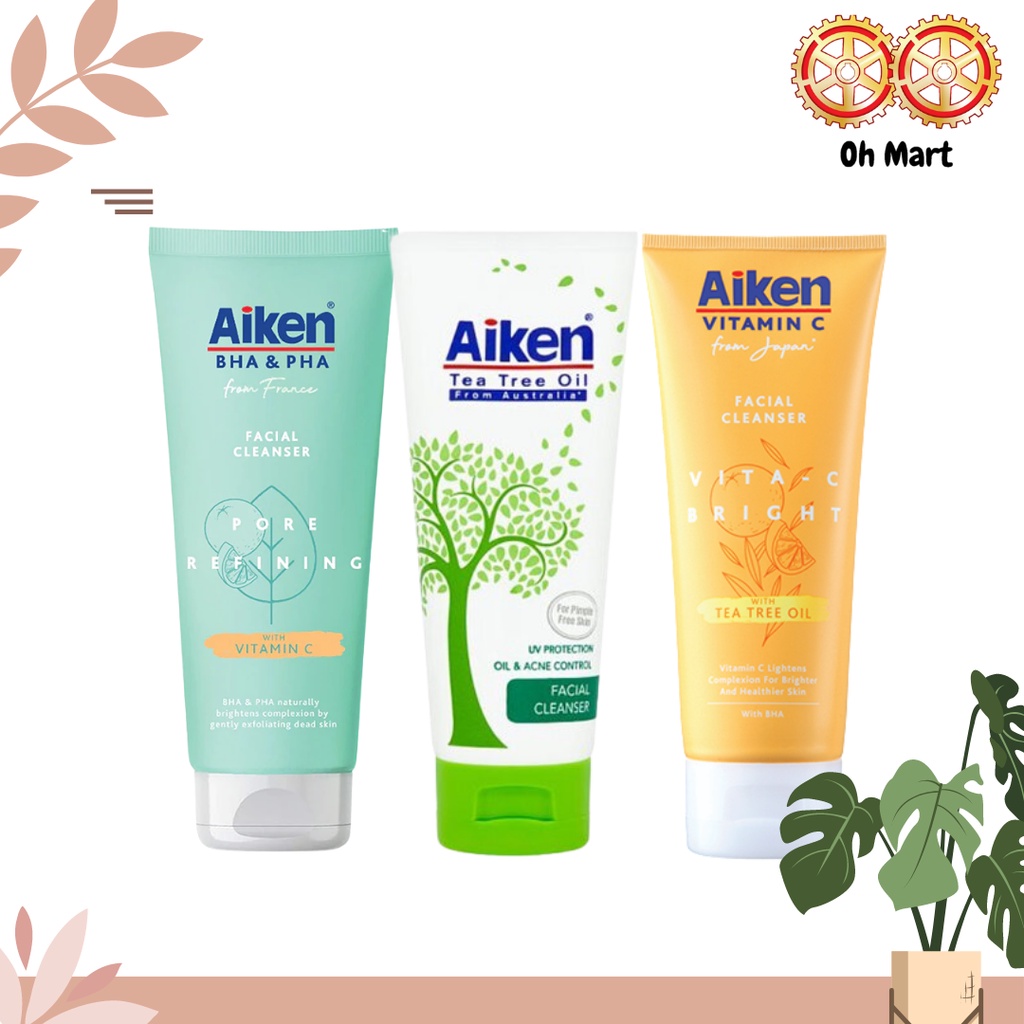 Aiken Tea Tree Oil Facial Cleanser/Vitamin-C Bright Cleanser 100 g | Shopee Malaysia