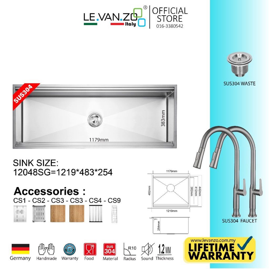LEVANZO WORKSTATION SERIES KITCHEN SINK 12048SG | Shopee Malaysia
