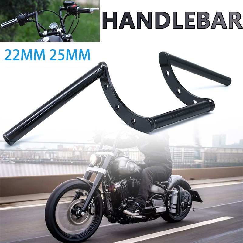 1" Motorcycle Z Handle Bars 22mm/25mm Tracker Handlebars Drag Z Bar For ...