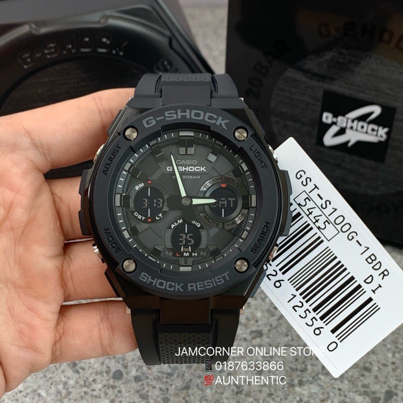 100% ORIGINAL CASIO G-SHOCK GST-S100G-1B G-STEEL ALL BLACK | Shopee Malaysia