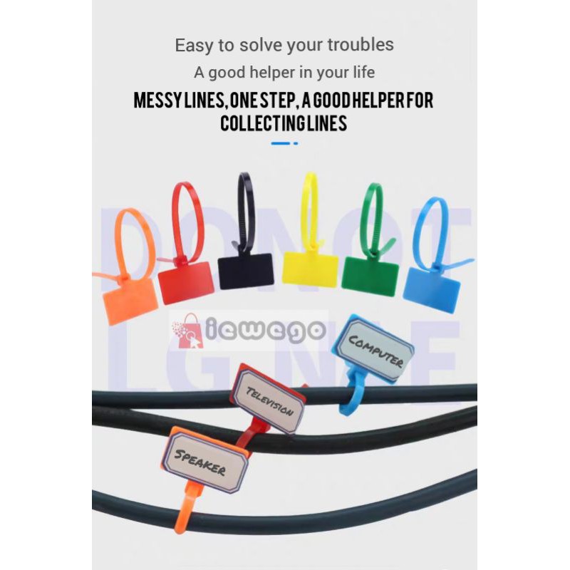 [ Ready Stock ] 10/20/50Pcs RJ45 RJ12 Wire Power Cable Label Mark Tags ...