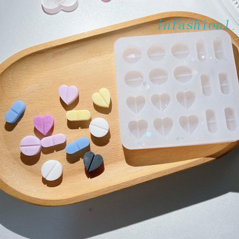 INF Heart Pill Mold Shaker Resin Mold Fillers Silicone Quicksand Shaker ...