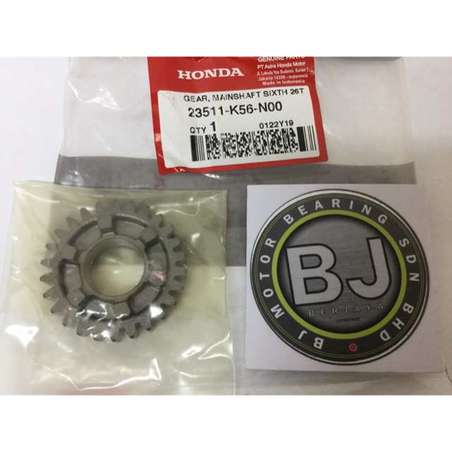 HONDA RS150 GEAR BOX GEAR MAINSHAFT 6TH SIXTH 26T 100% ORIGINAL ...