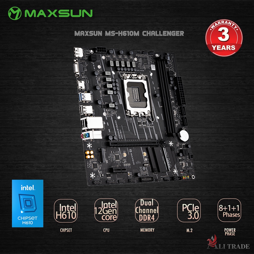 MAXSUN MS-H610M Challenger Motherboard | Shopee Malaysia