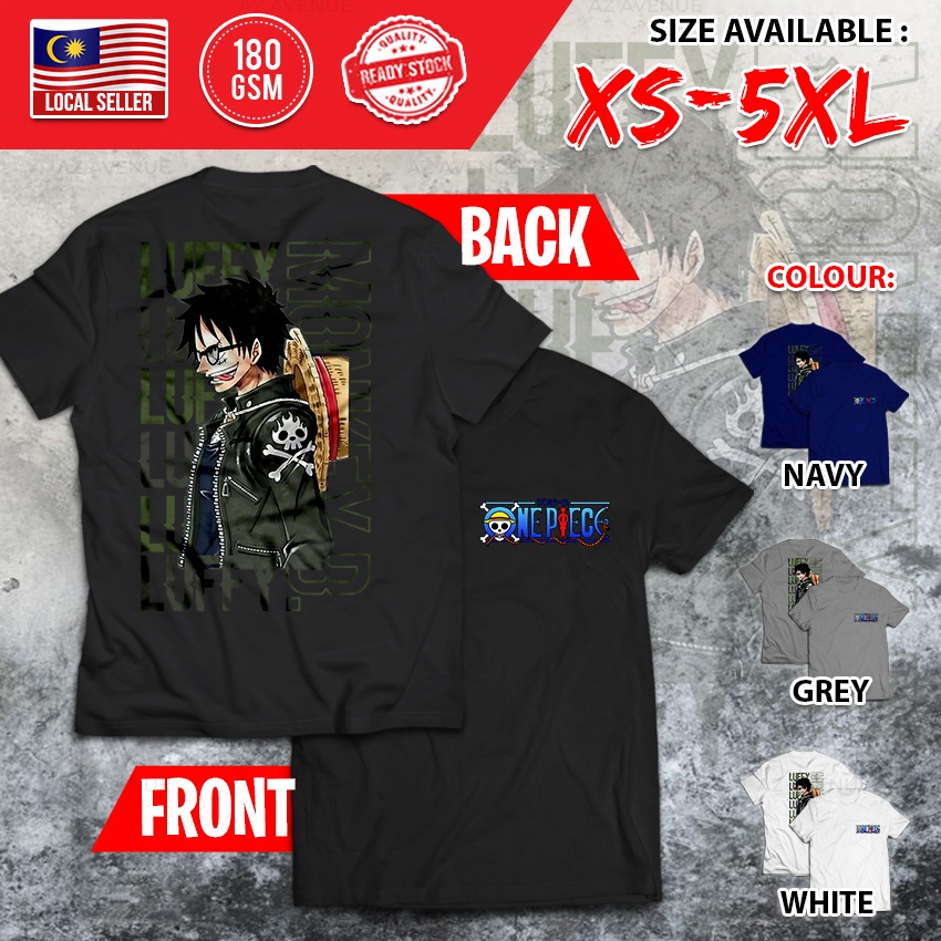 One Piece Luffy Nakama Anime Cartoon Tshirt Custom Lengan Pendek [xs