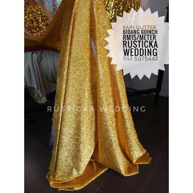 Kain Glitter Bidang 60 inci Shining Cloth Stretchable Fabric Selfie ...