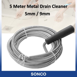 5 Meter Drain Cleaner Spring with handle Clog Remover Spring Drain Tool ...