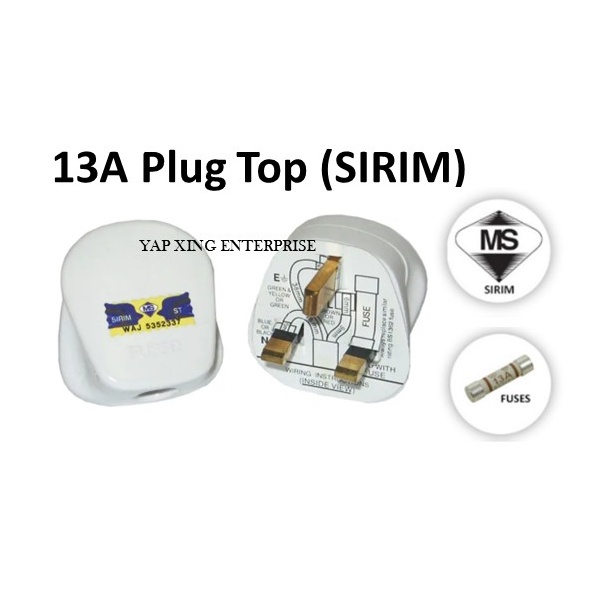 13A WHITE PLUG TOP / 3 PIN STYLE UK DESIGN SAFETY UNBREAKABLE FUSED ...