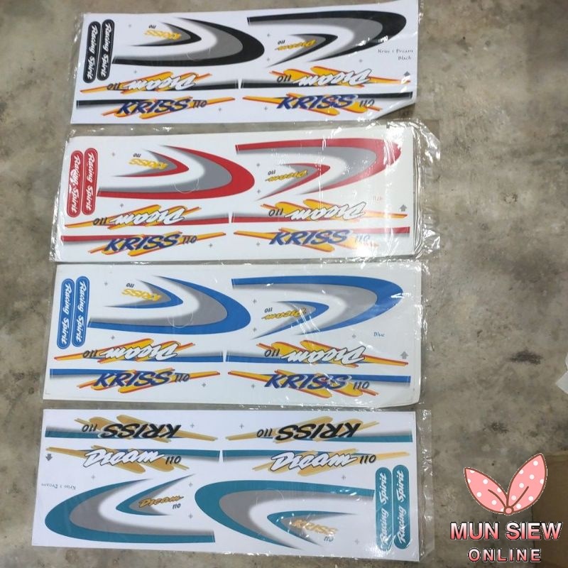 Stiker Sticker Body Stripe Cover Set (1) Modenas Kriss 1 2 110 100 Fl ...