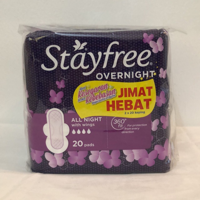 Stayfree OVERNIGHT All Night with Wings - Value Pack 20 x 2 (40 Pads ...