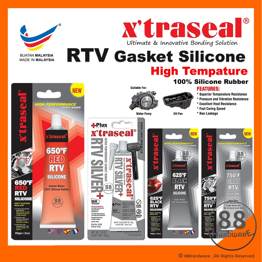 Xtraseal X'traseal Hi-Temp RTV Silicone gam gasket tahan panas gam ...