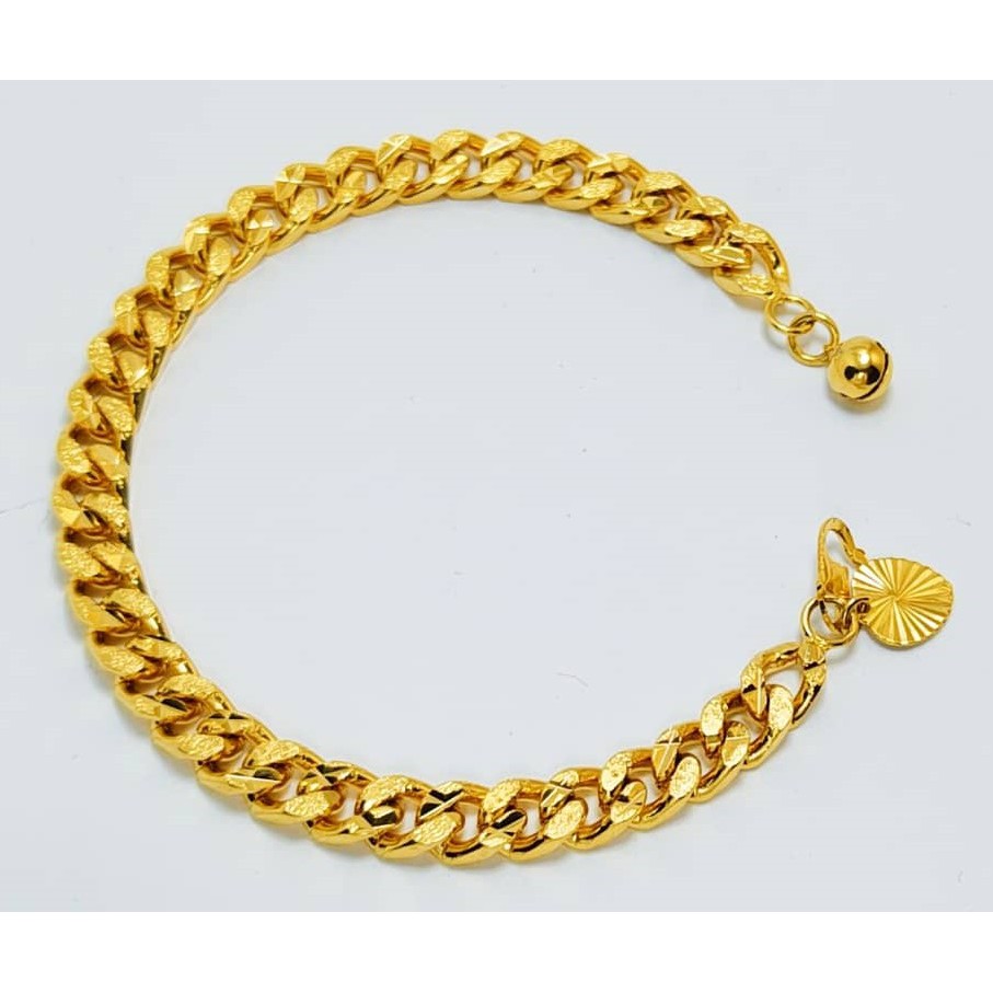 Rantai Tangan(6mm) Emas Korea 24K(Gold Plated) | Shopee Malaysia