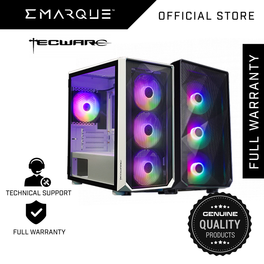 // Tecware Forge M RGB with Omni Beam Neon LED - Black/White - PC Case ...