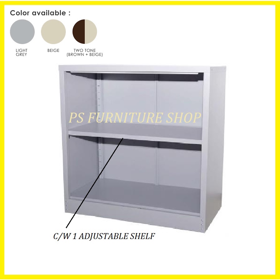 PS SHOP - Almari Besi / Steel/Metal half height cupboard C/W open shelf ...