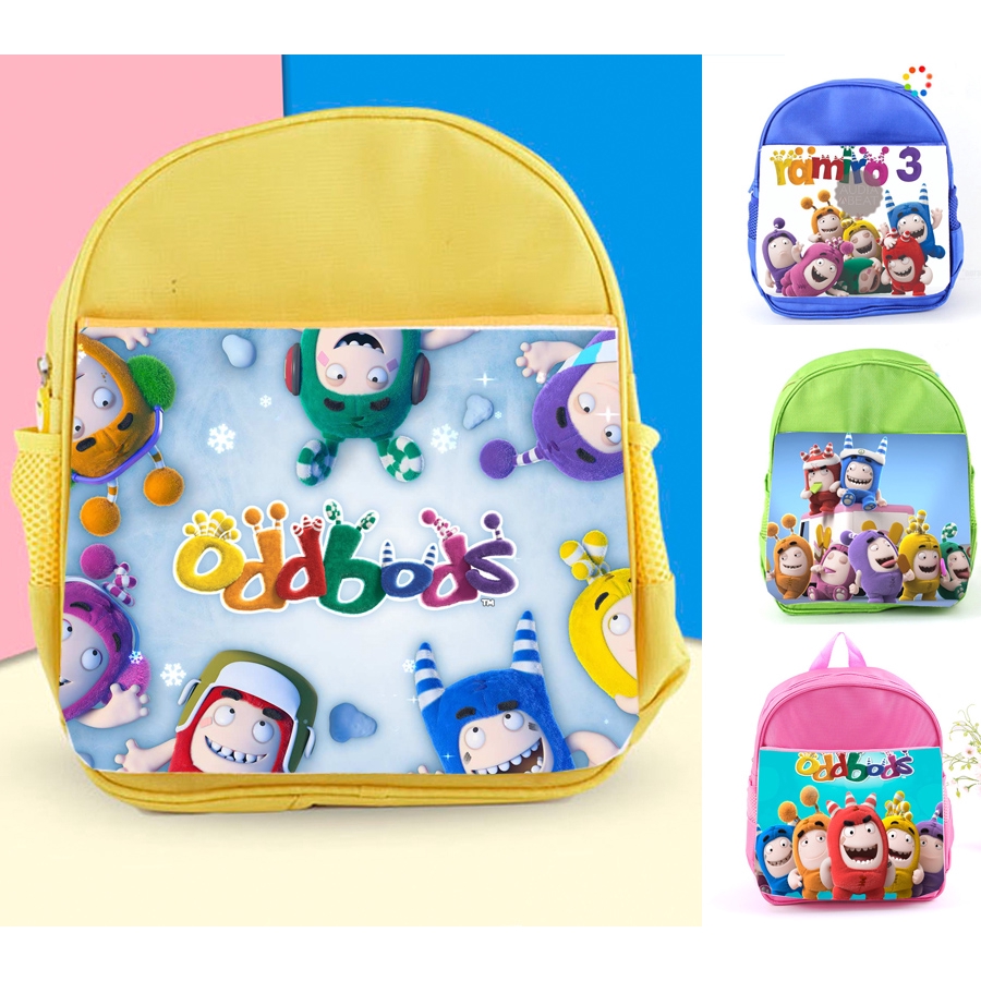 [Ready Stock]Cute Cartoon School Bag Pink Zipper Kids Backpack Oddbods ...