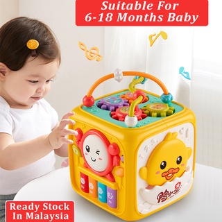 Baby Newborn Early Learning Cube Toys 6 In 1 Interactive Activity Cube ...