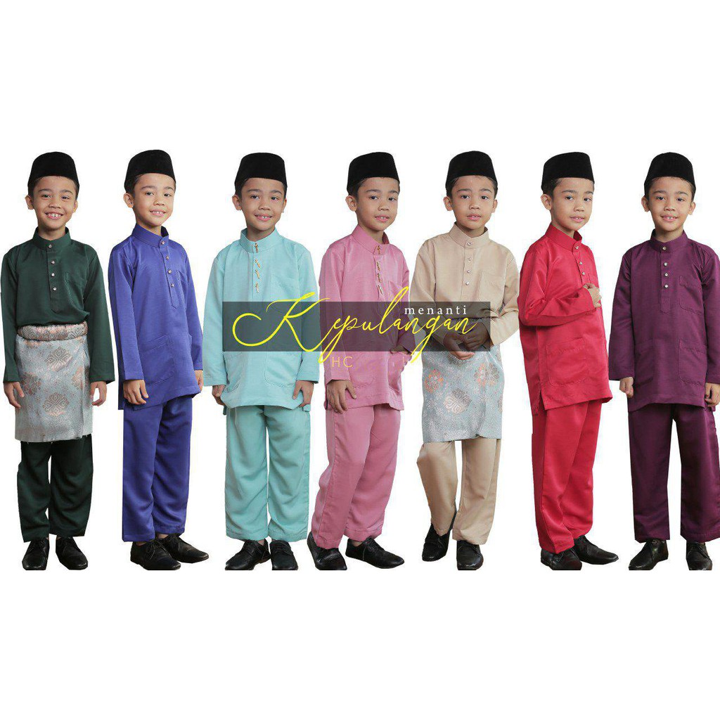 Baju Melayu Budak Slimfit Cekak Musang - Menanti Kepulangan (Royal Blue ...