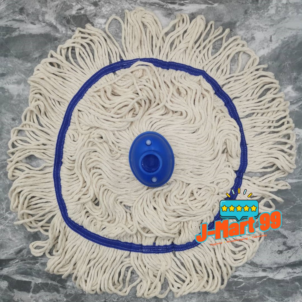(EXTRA MOP HEAD) WJS Durable Strong Stainless Steel Easy Spin Mop Magic ...