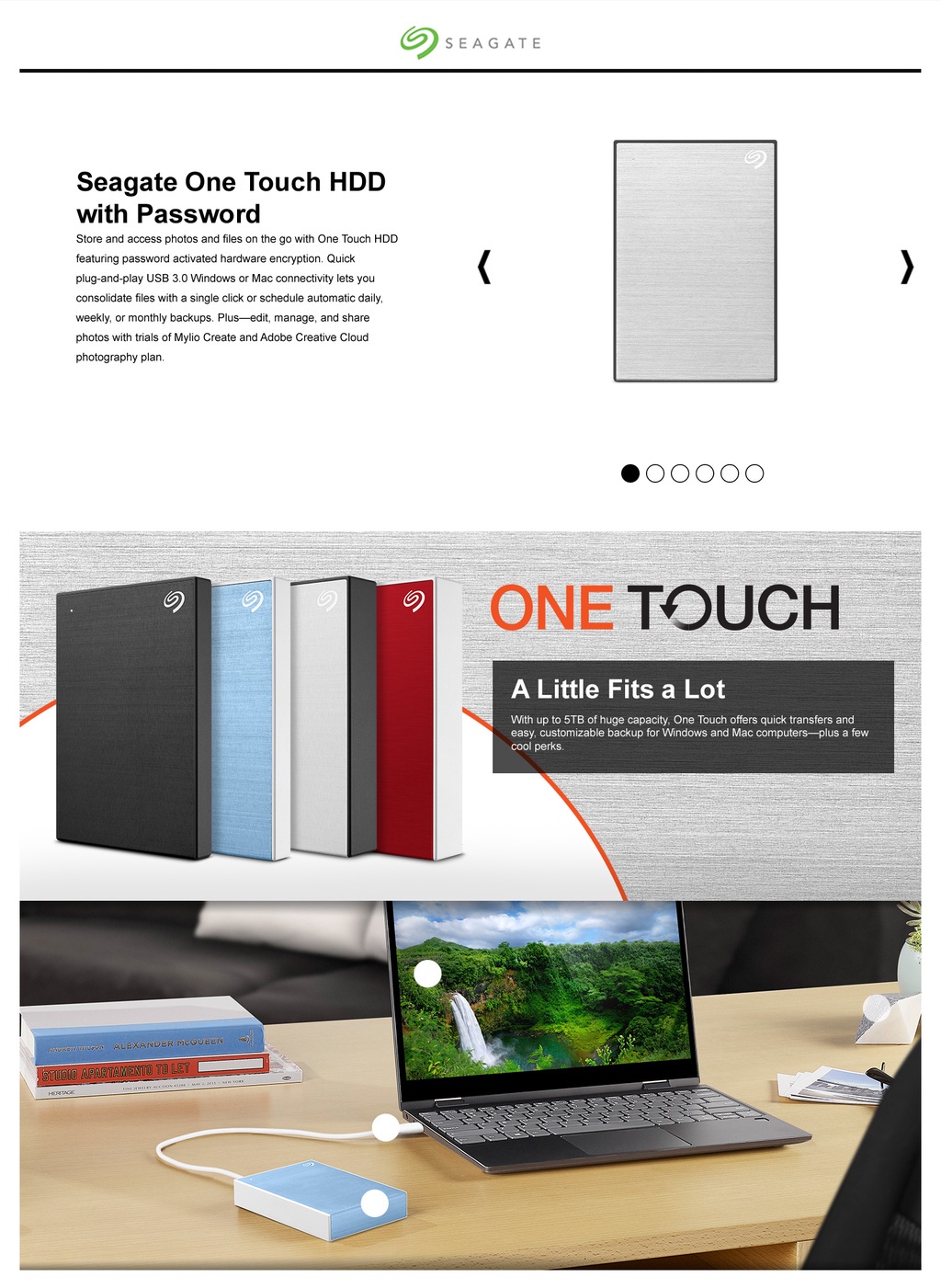 Seagate One Touch 1TB / 2TB / 4TB / 5TB Backup Plus Slim External Hard ...