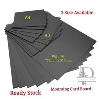 Black Mounting Board (A4/A3/20”x 30”) / Mounting Board Hitam / Card ...