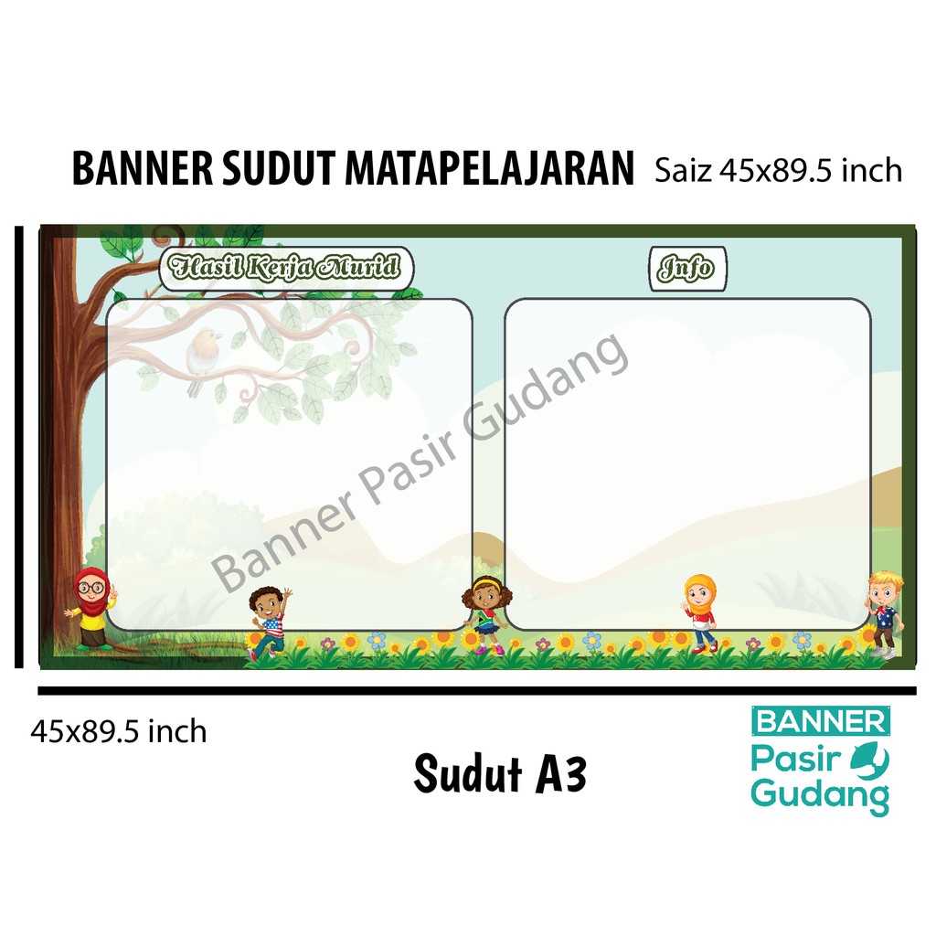 Banner Sudut Matapelajaran untuk kelas/ FULL BOARD A1 A2 A3 | Shopee ...
