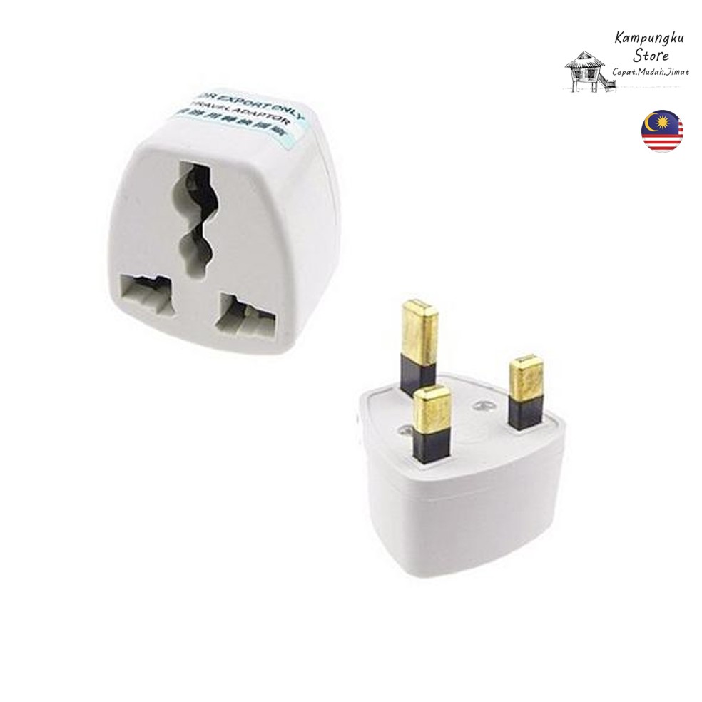 KL STOCK 3-Pin Universal Adapter Plug Head UK 3 Pin Malaysia China Plug ...