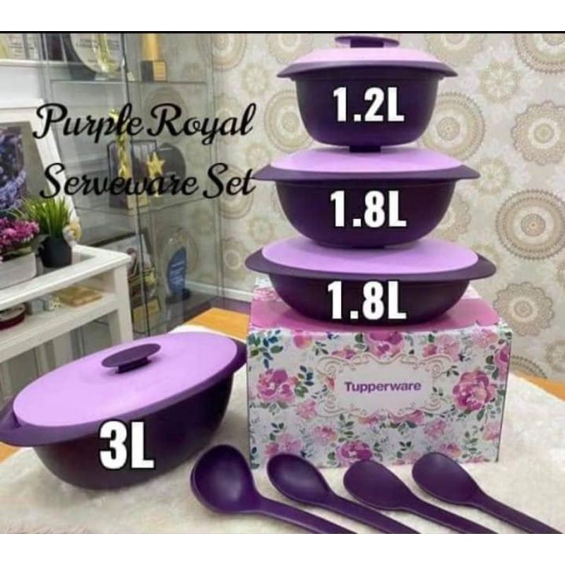 Tupperware- Purple Royal Serveware Set/PURPLE ROYALE PETIT SERVERWARE ...