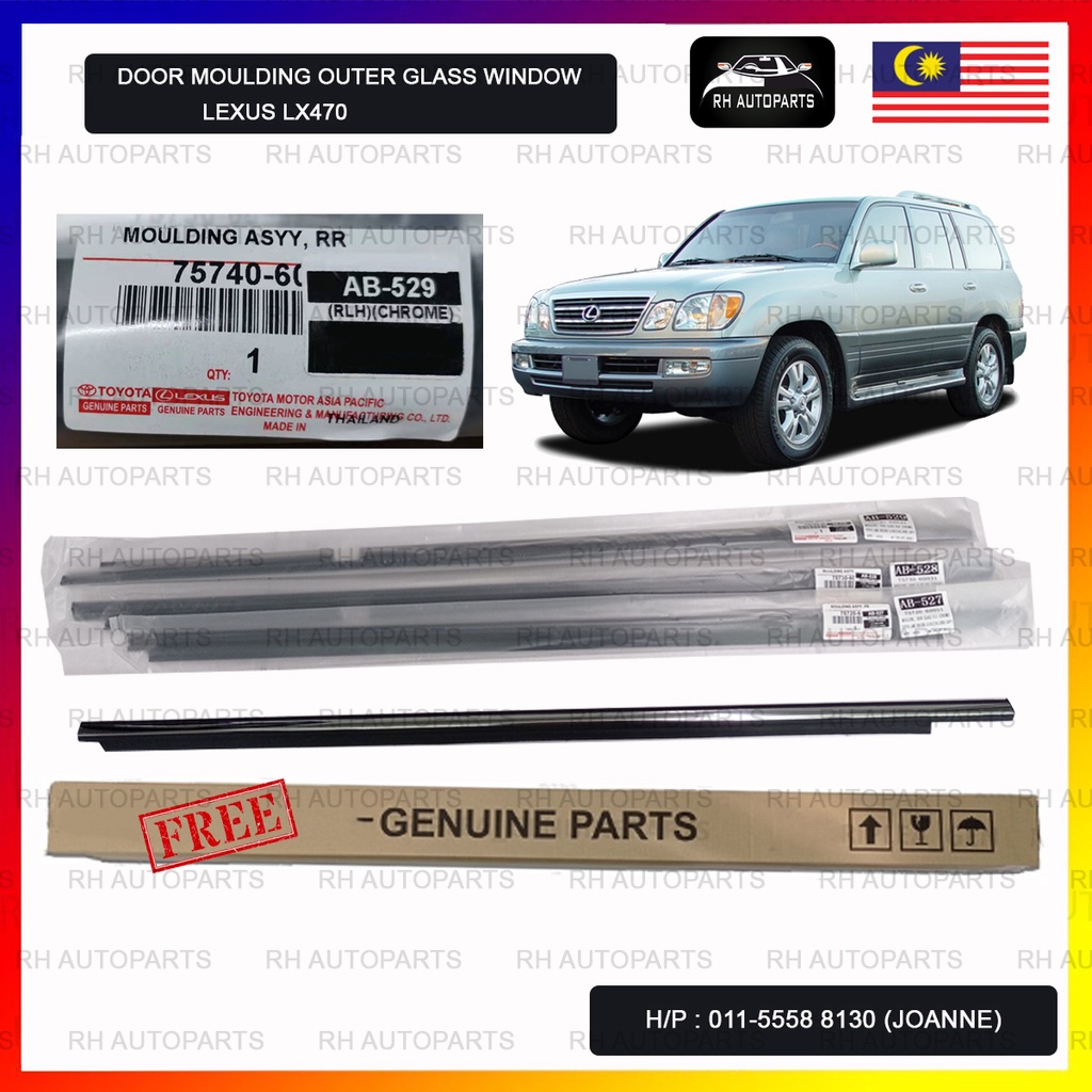 Toyota LEXUS LX470 Chrome Outer Door Moulding Toyota Lining Rubber ...