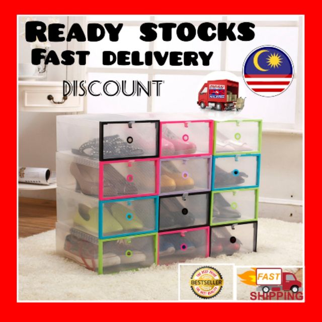 {READY STOCK} FANCY SHOE RACK BOX FOLDABLE SHOES ATTACHABLE STORAGE ...