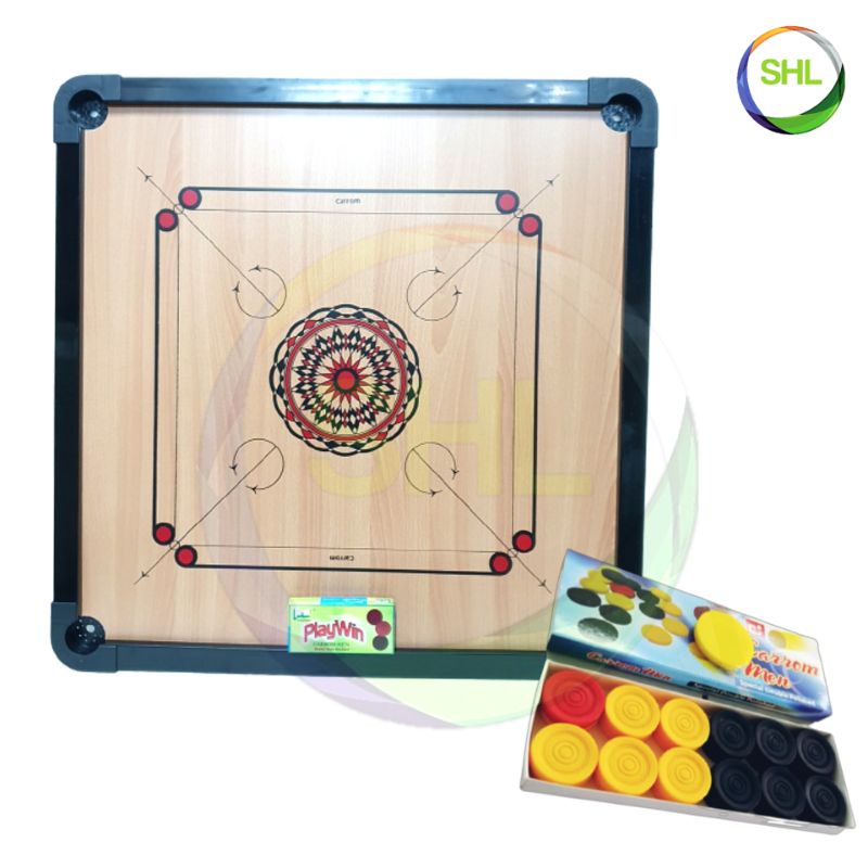 KIJO Carrom Board Set 200 Standard Model Wood Papan Karrom with Carrom ...