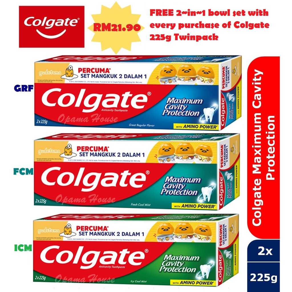 Colgate Great Regular Flavor/ Fresh Cool Mint/ Icy Cool Mint 225g x 2 ...