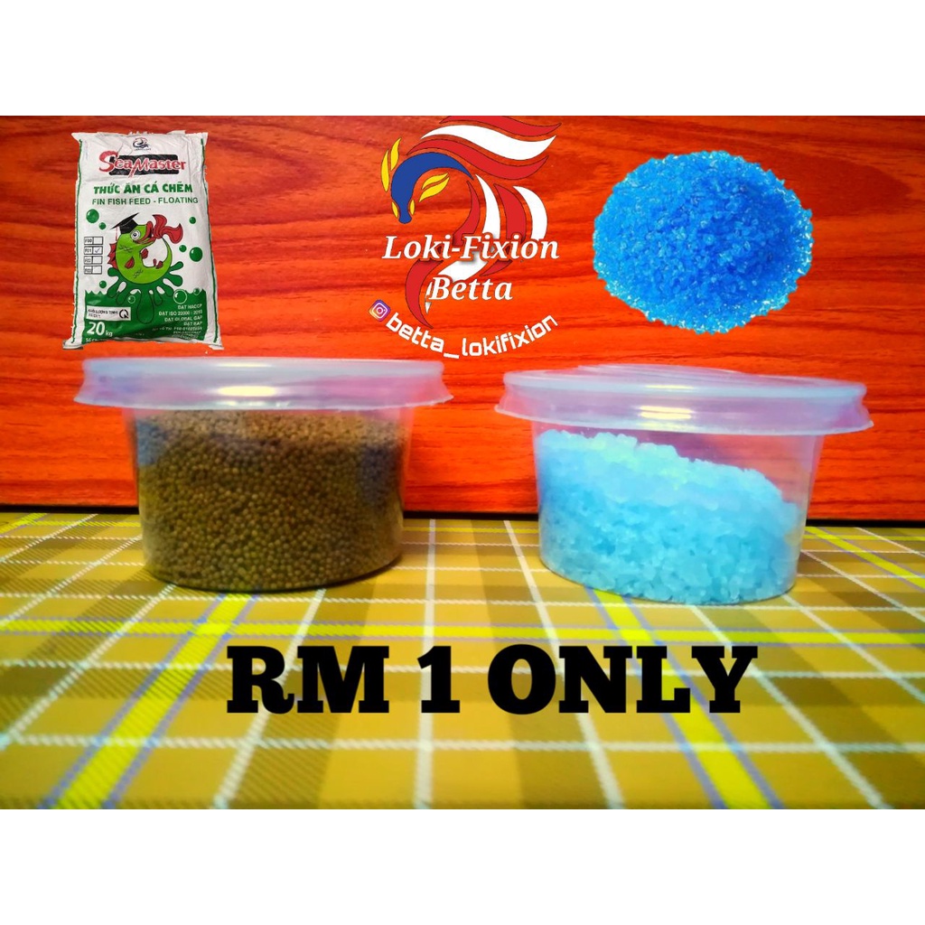 50g food + blue salt [betta/ikan laga] 鱼食,蓝色盐田 | Shopee Malaysia