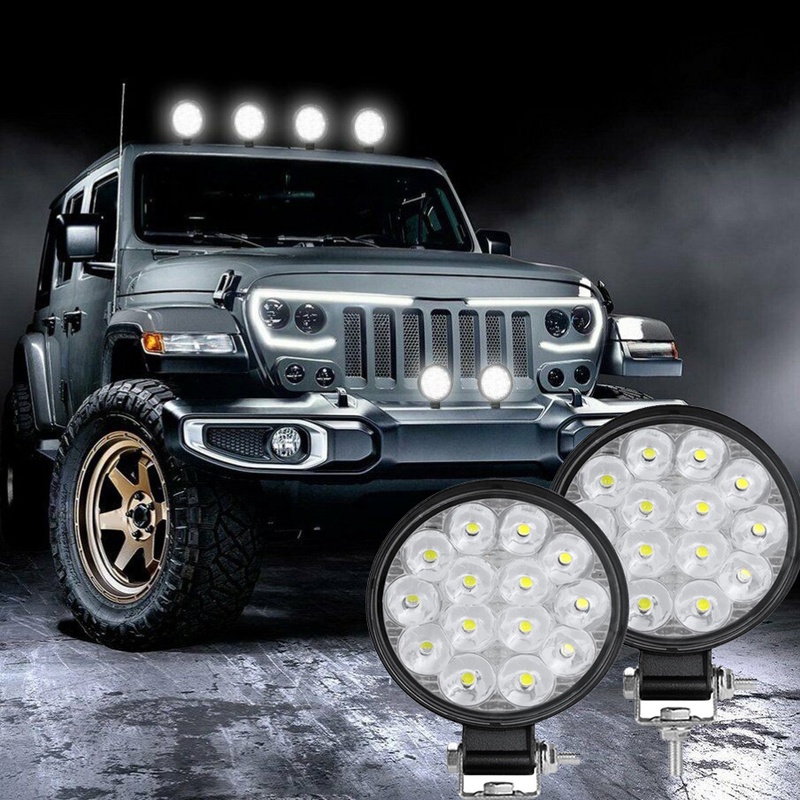 14 Led 42W Car Motorcycle High Brightness Lamp / Energy Saving Round ...