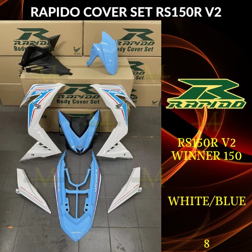 RAPIDO COVER SET RS150R/RS150 V2 V3 WINNER150 (8) SKY BLUE (STICKER ...