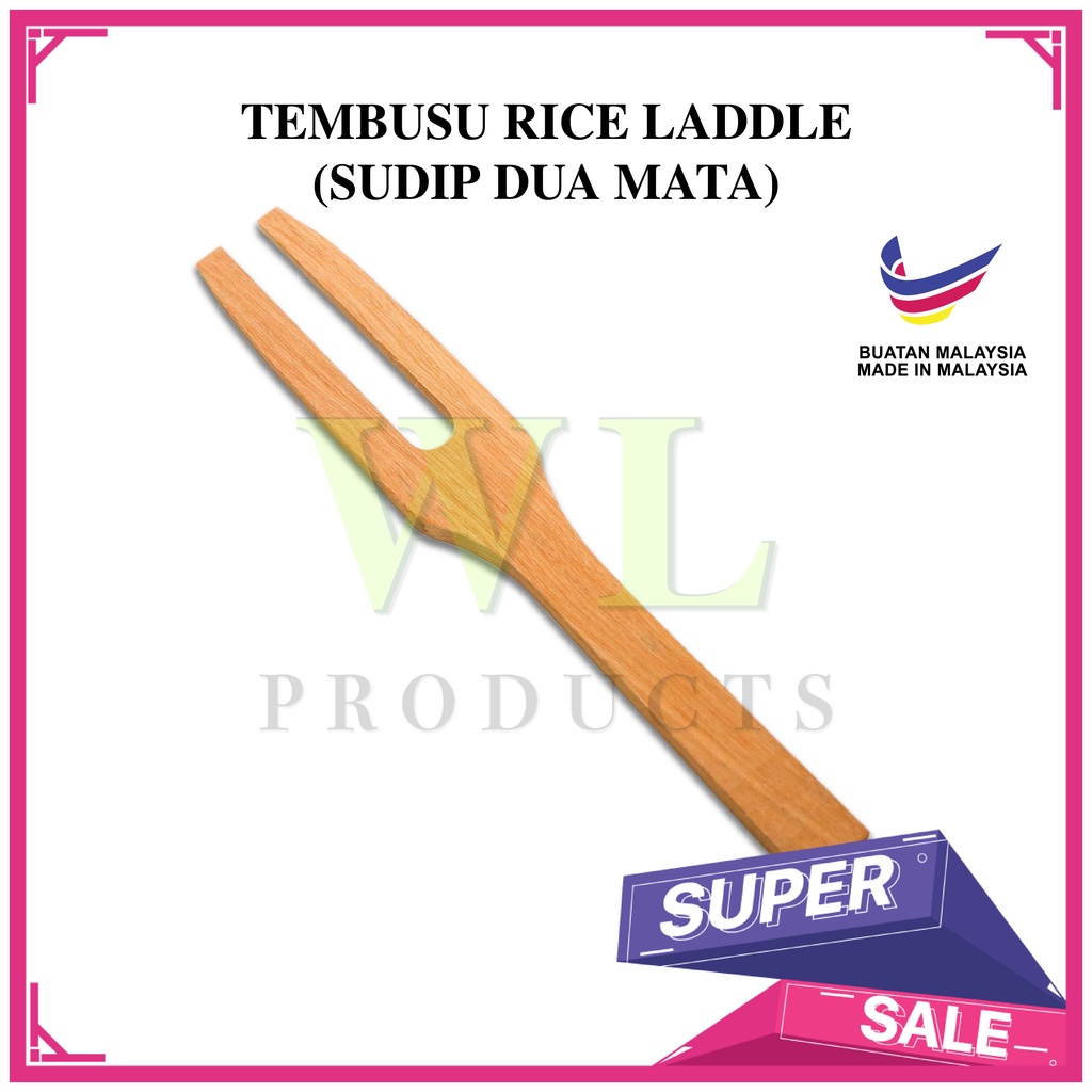 FORK LADDLE / SUDIP KAYU 2 MATA /WOODEN KITCHEN UTENSILS / NASI ...